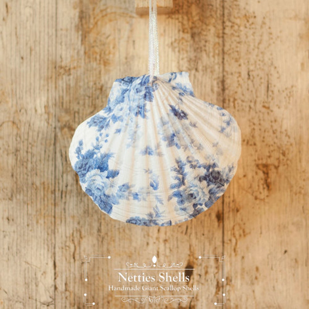 Hanging Flower Decoration on Giant Scallop Shell by Netties - Etsy
