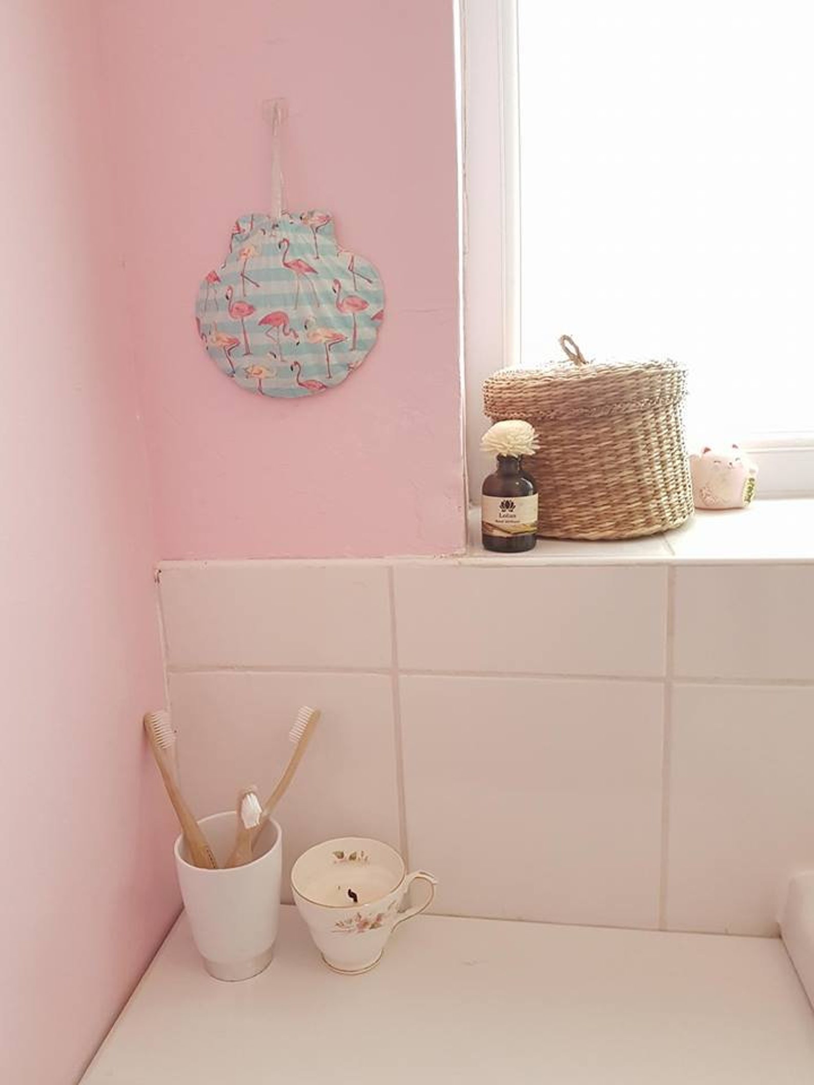 Pink Flamingo Giant Scallop Shell Decoration for Hanging | Etsy