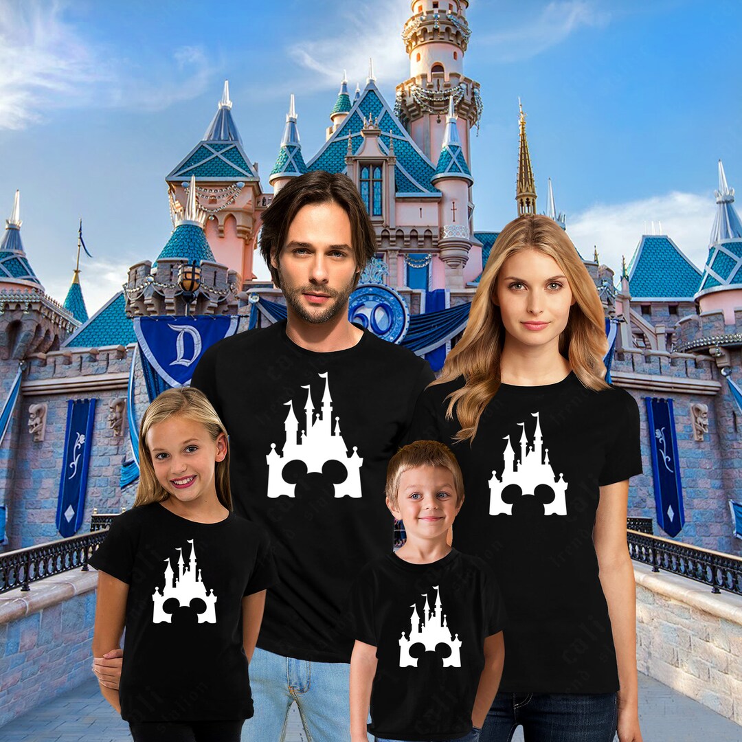 Disney Castle Family Matching Shirts Mickey Minnie Mouse Crew T-shirts ...