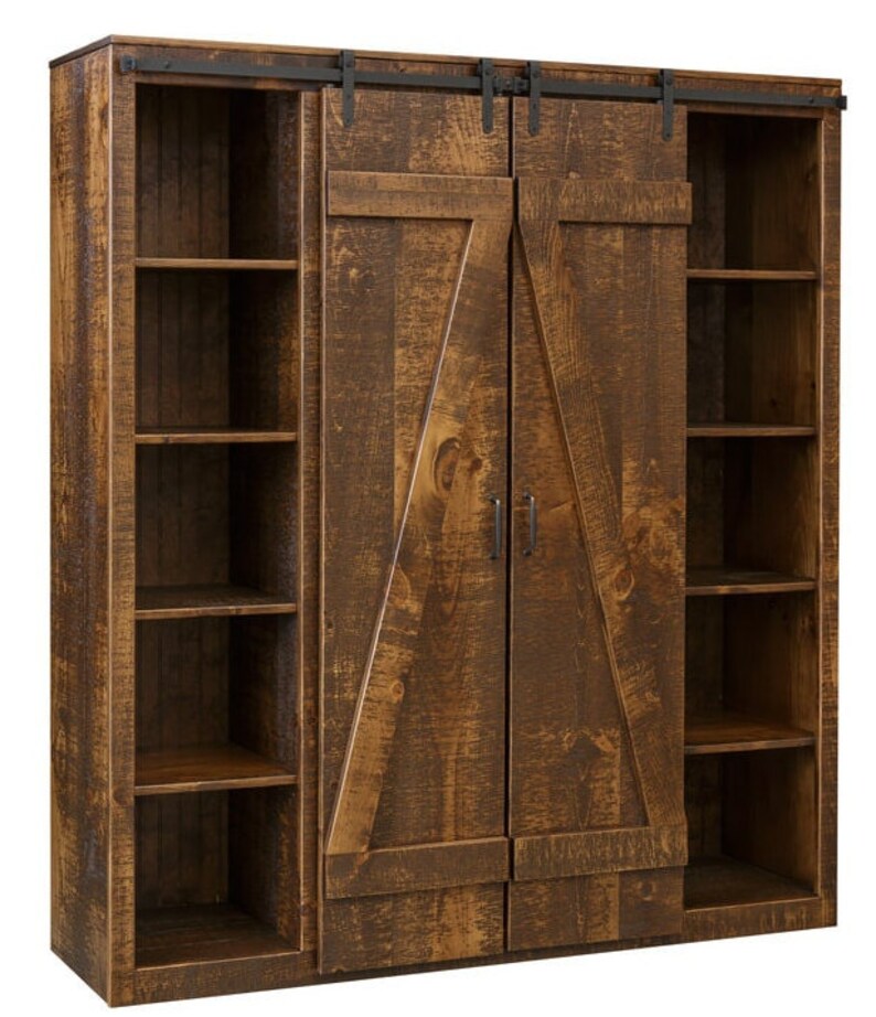 Timberland Amish Barn Door Bookcase Handcrafted From Solid - Etsy