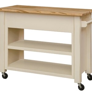 Ranch House Rustic Style Amish Serving Cart With Wormy Maple Top Free ...