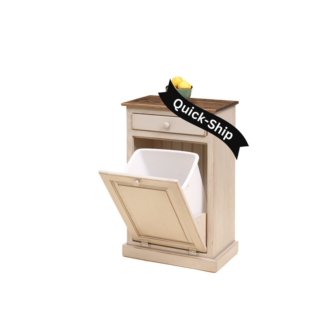 Amish Handcrafted Tilt Out Trash Bin Cabinet / Multiple Finish Colors ...