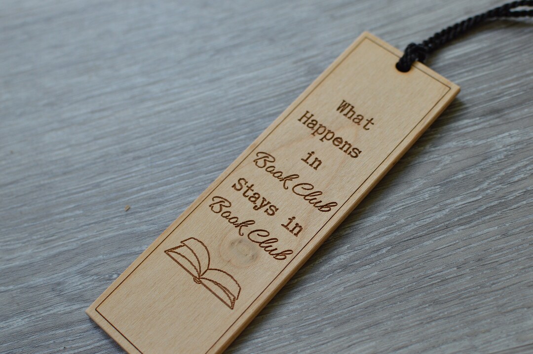 What Happens in Book Club - Wood Bookmark - Etsy