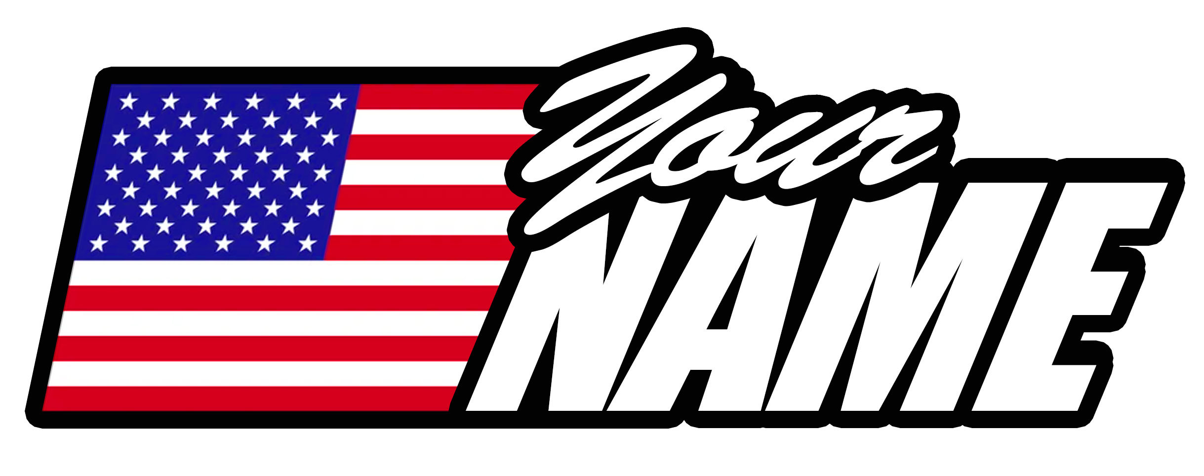Racing Name Tag With Flag Sticker - Etsy