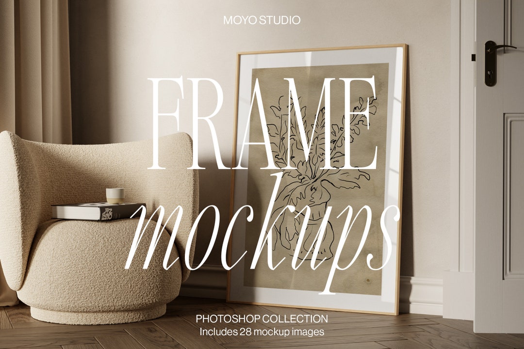 Frame Mockups, Minimalist Frame Mockups, Blank Frame Mockups, Wood ...