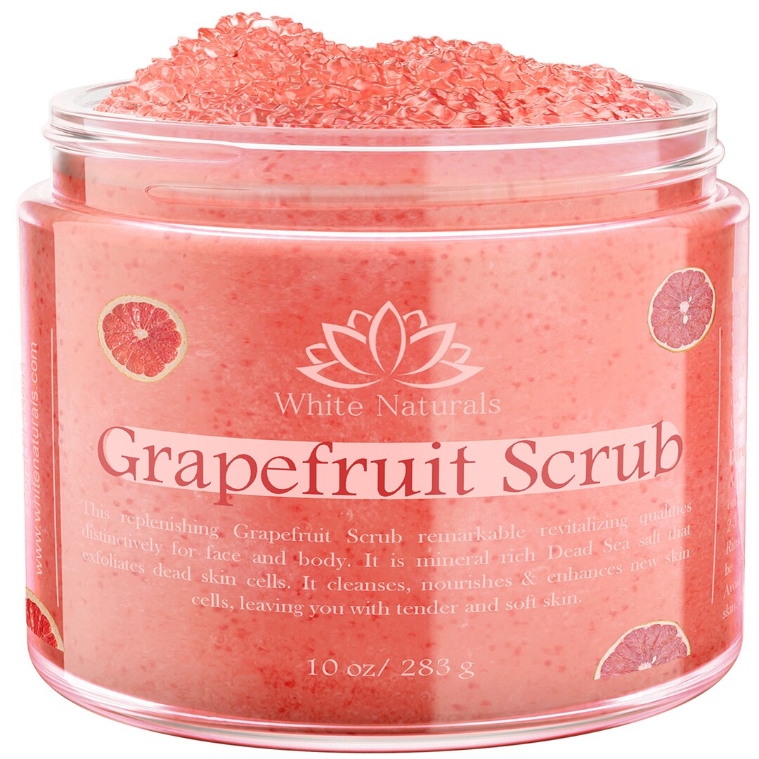 Organic Grapefruit Salt Body Scrub for Smooth and Soft Skin, Skin ...