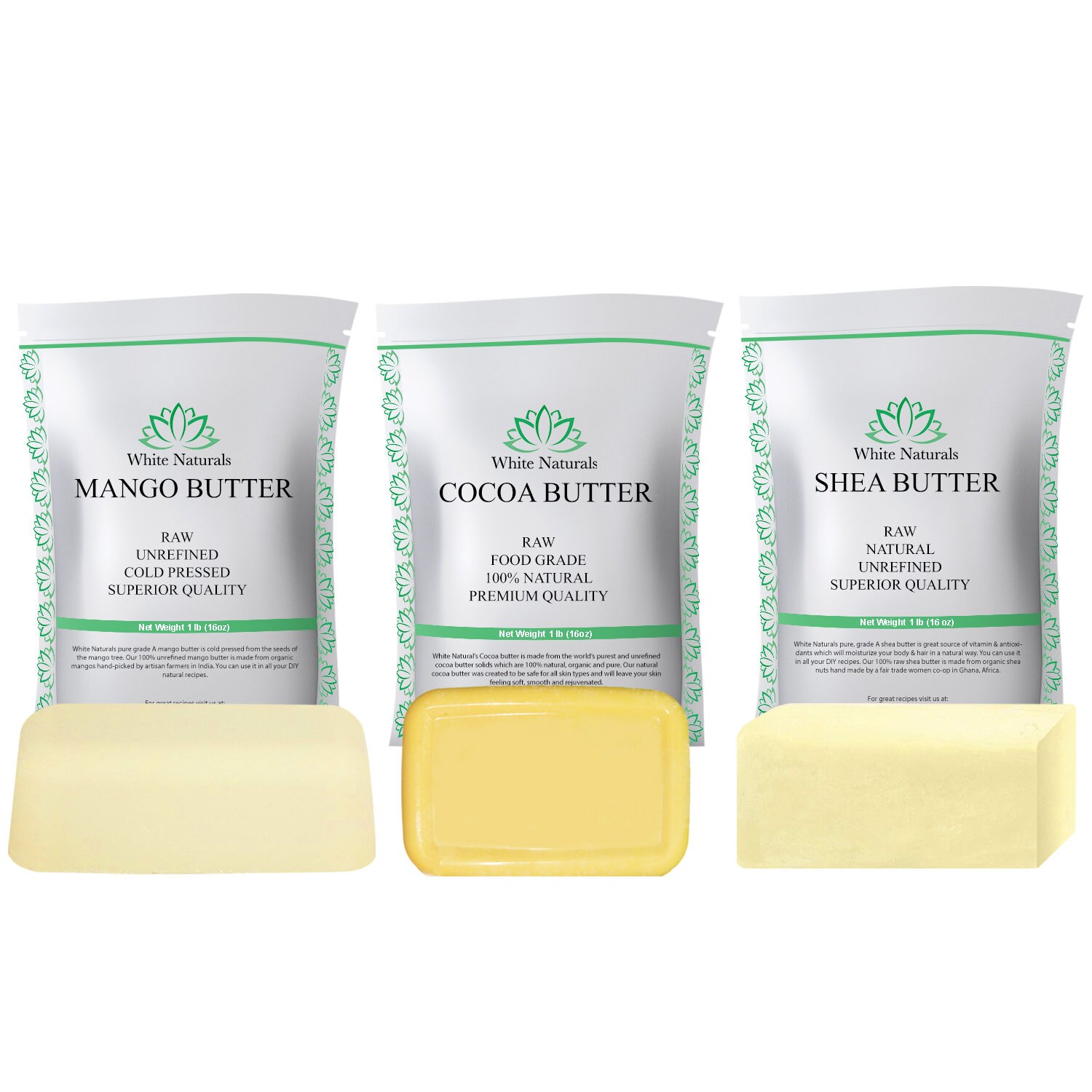 Shea Butter Cocoa Butter Mango Butter Set Each Butter is 1 | Etsy