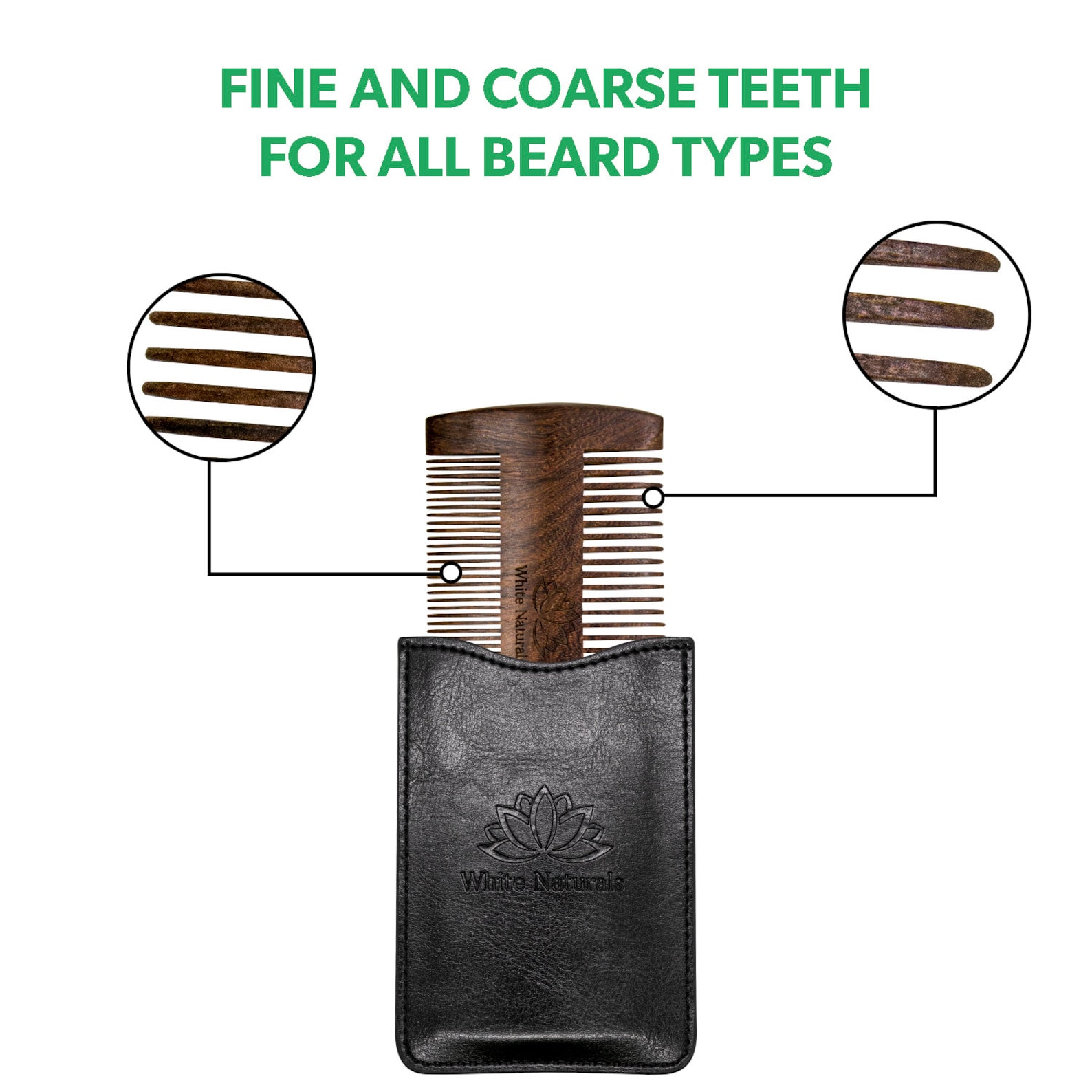 Beard Comb for Men Wooden Natural Sandalwood Hair Comb Fine | Etsy