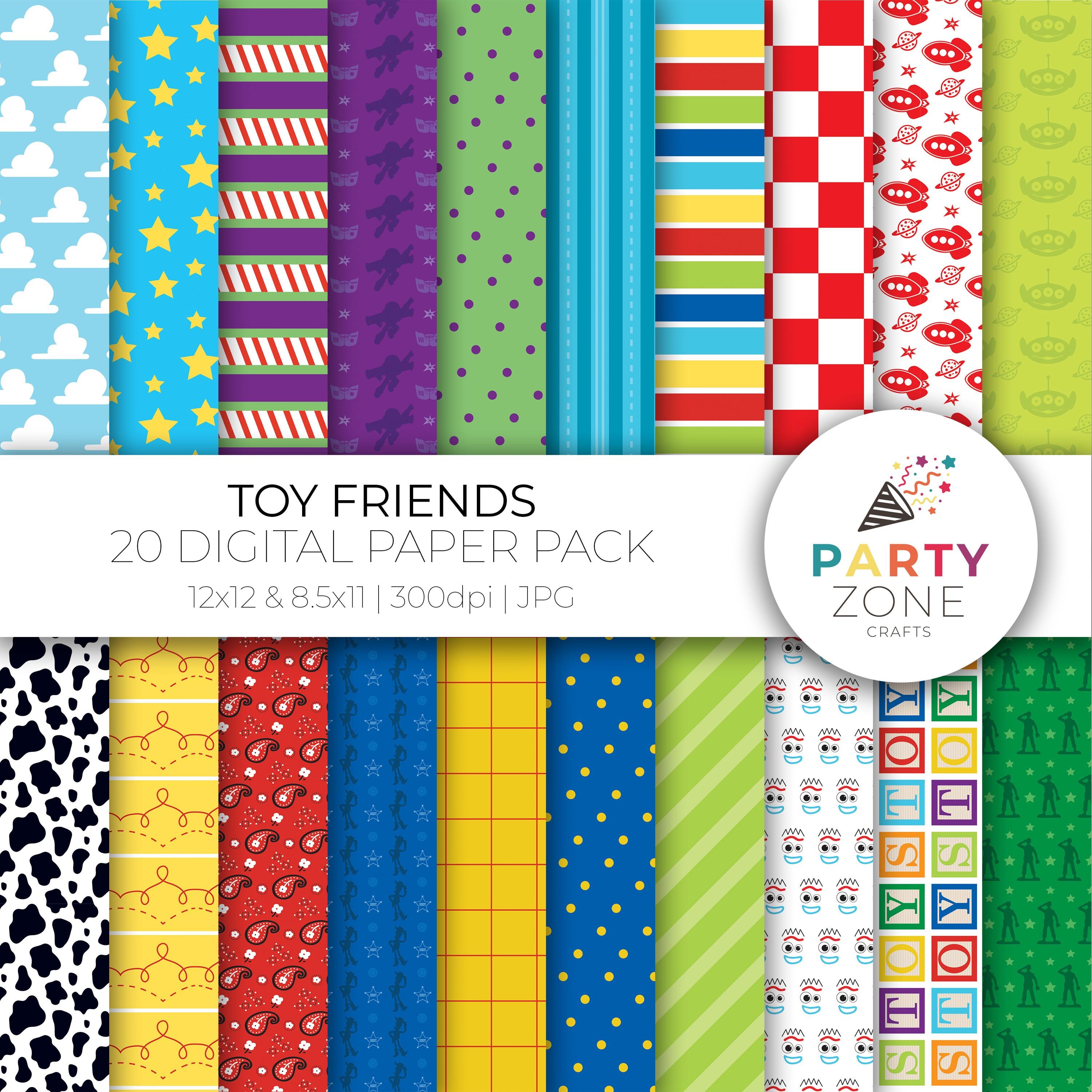 Toy Story Digital Paper Pack, Birthday, Buzz Lightyear, Woody, Party ...