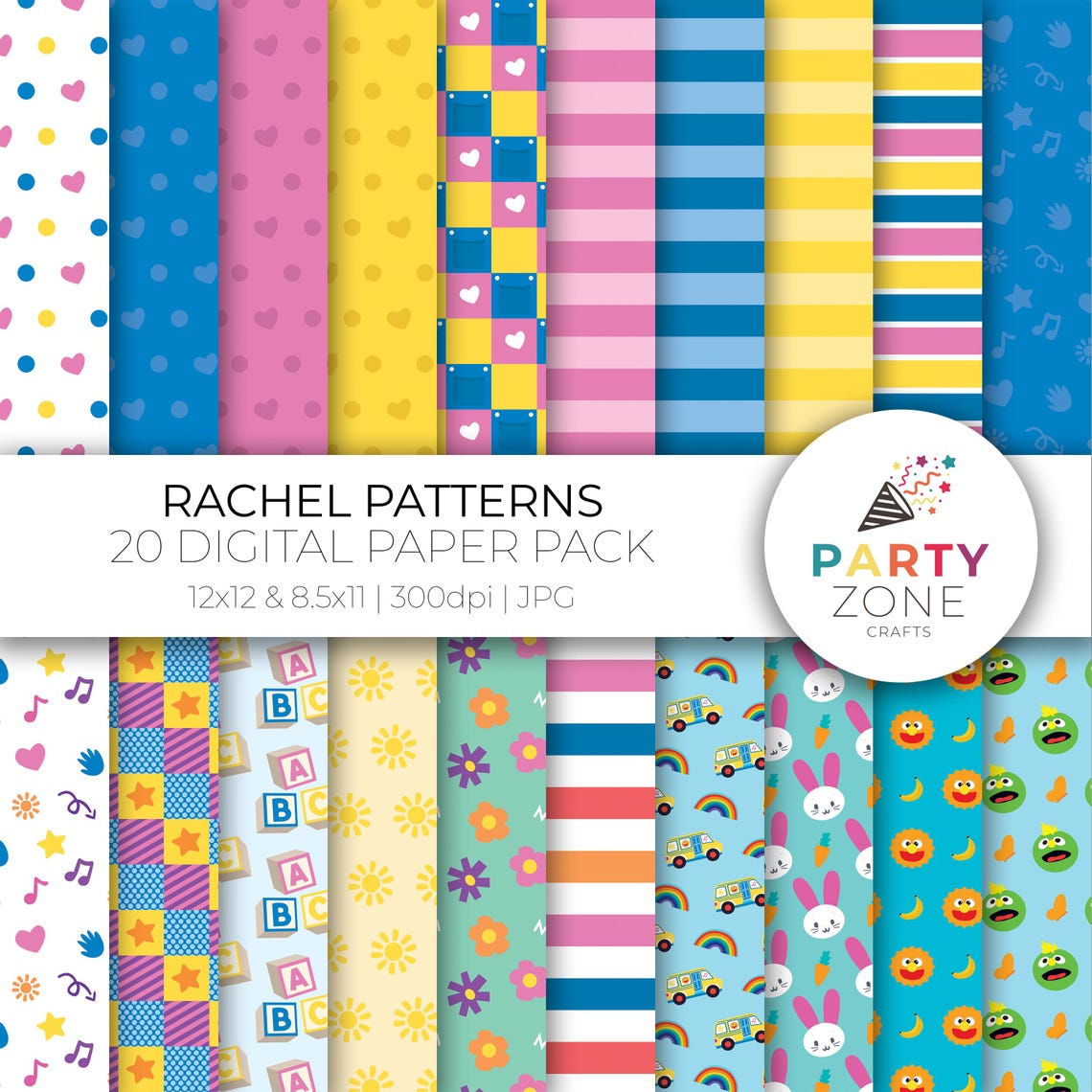 Ms Rachel Digital Paper Pack, Ms Rachel Birthday, Ms Rachel Party ...