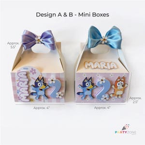 Bluey Girly Gable Boxes, Decorated Boxes, Bluey & Bingo Party Favors ...