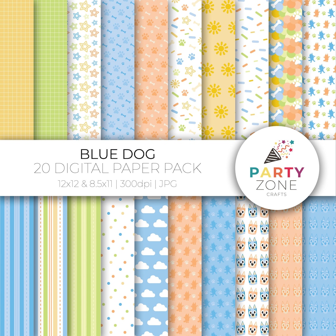 Bluey Digital Paper Pack, Bluey Dog Birthday, Bluey & Bingo Party ...
