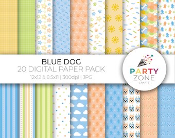 Paquete de papel digital Bluey Girly, cumpleaños de perro, recuerdos de ...