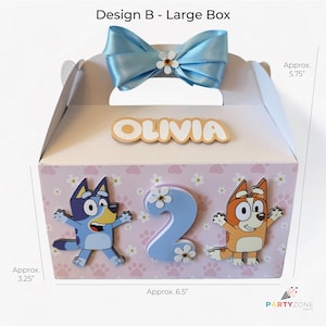 Bluey Girly Gable Boxes, Decorated Boxes, Bluey & Bingo Party Favors ...