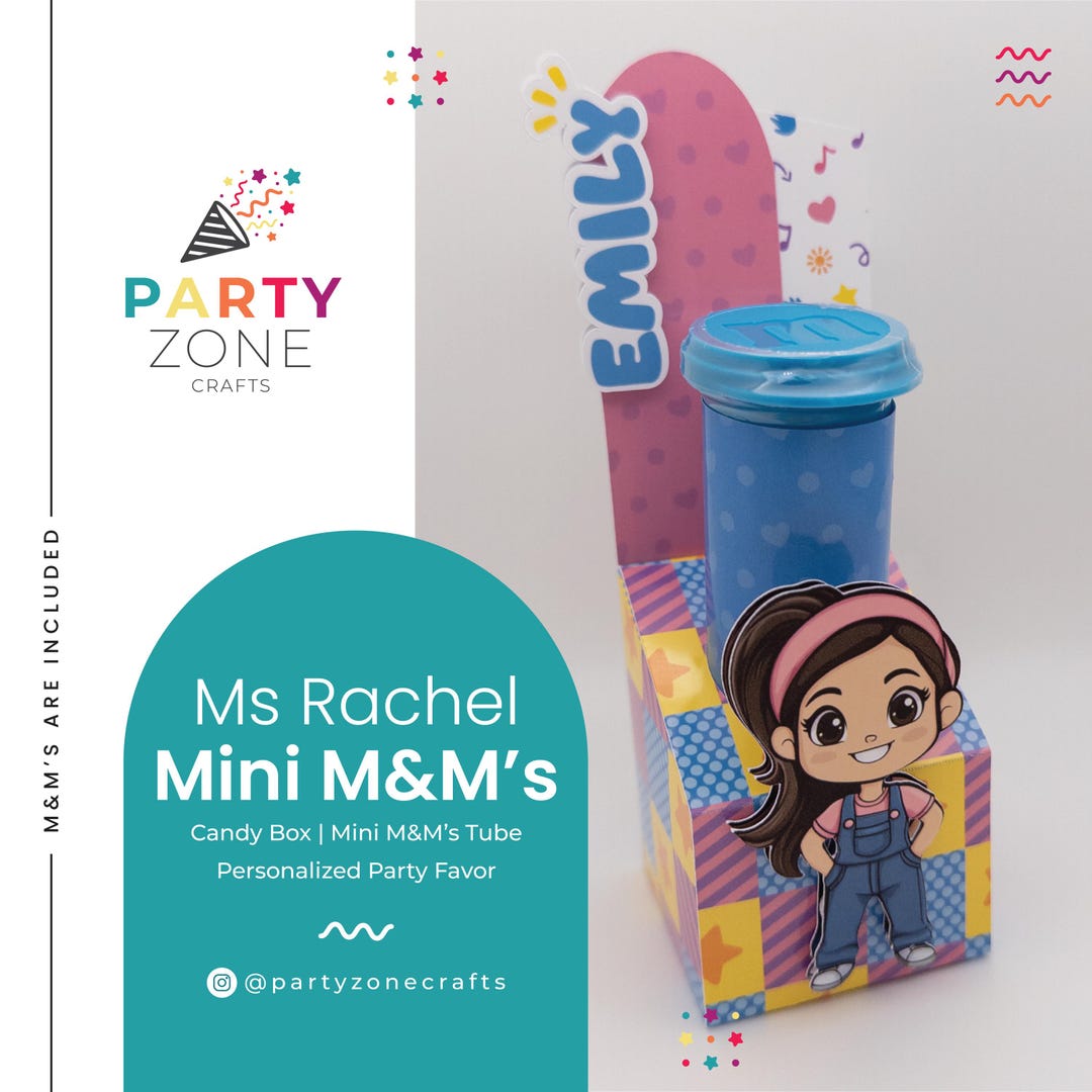 Personalized Ms Rachel Mini M&M Candy Box, Party Favor Box, Candy Box ...