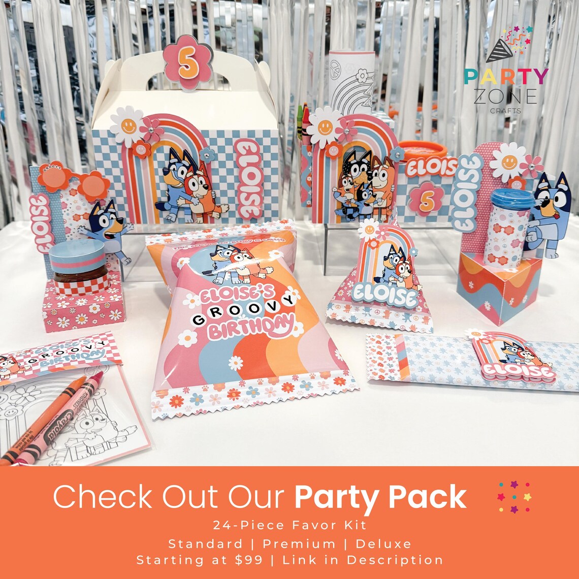 Groovy Girly Bluey Activity Boxes, Decorated Boxes, Coloring Party ...