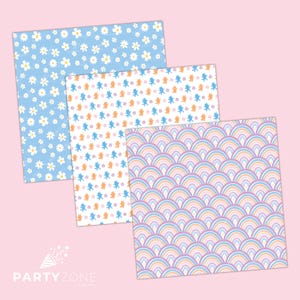 Paquete de papel digital "Bluey Girly", cumpleaños de perro, recuerdos ...