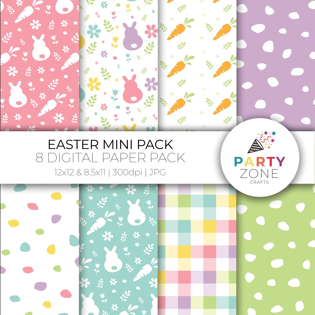 Mini Easter Digital Paper Pack, Seasonal, Easter Party Favors ...