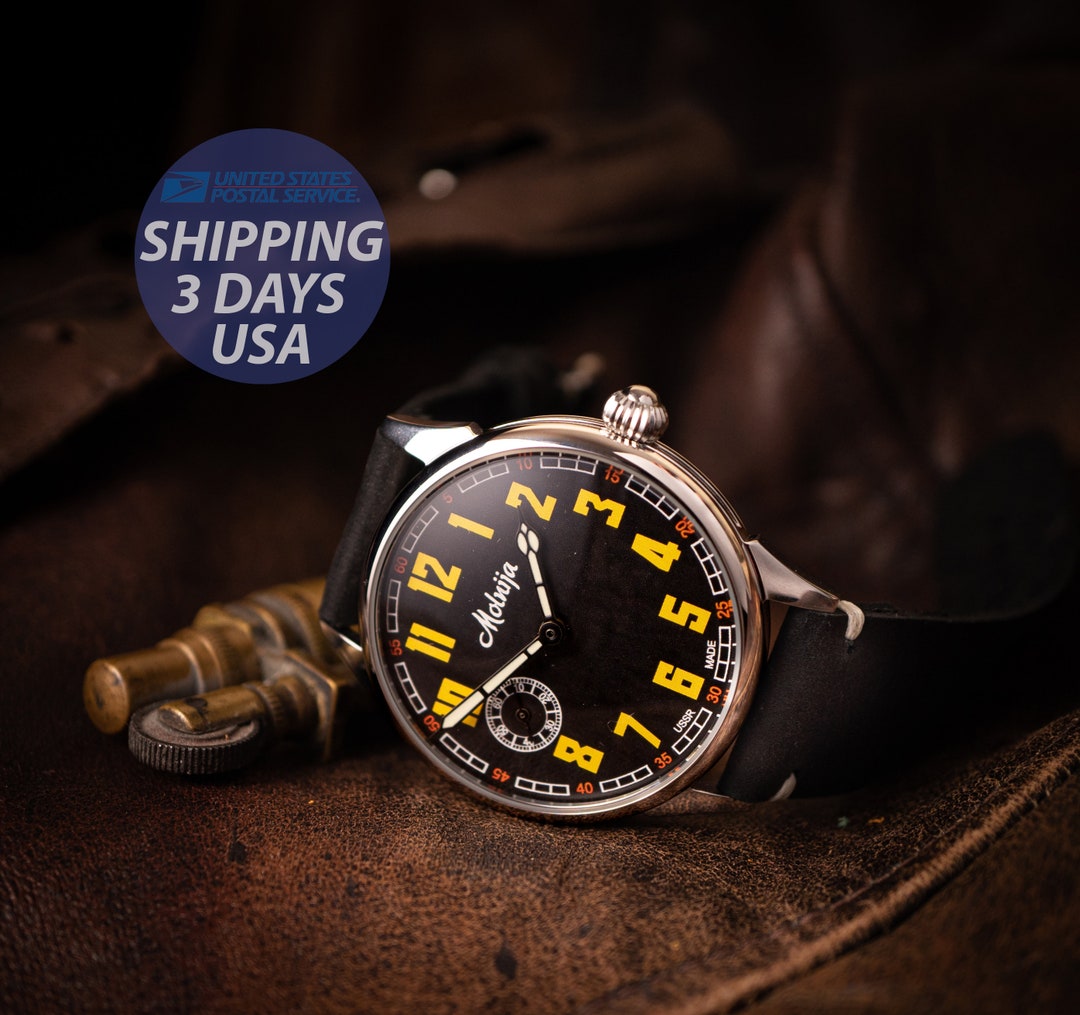 Vintage Wristwatch, Black Dial With Yellow Numbers, Marriage Watch ...