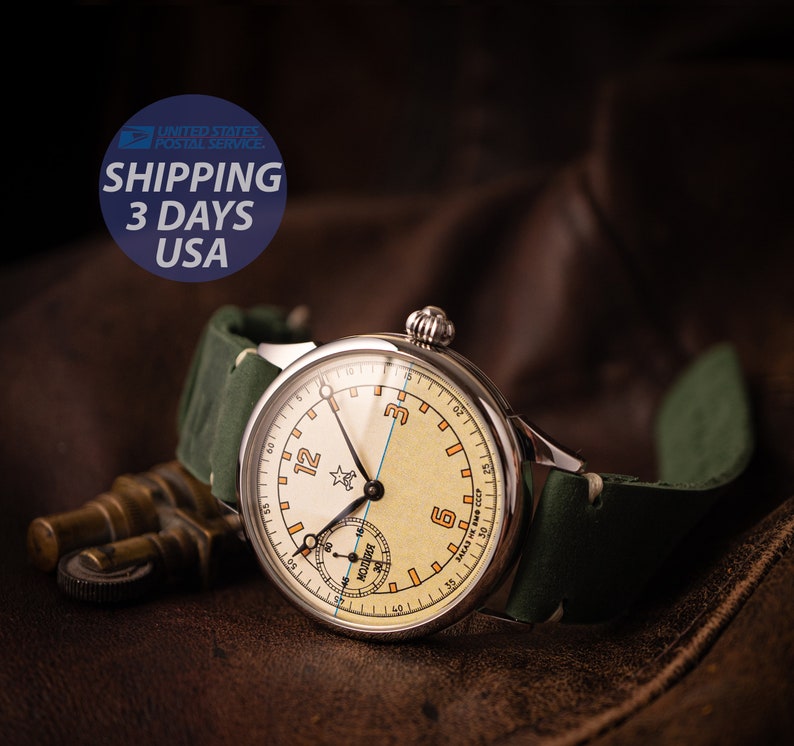 Vintage Aviator USSR Watch, 1980s Mechanical Mens Watch, Italian ...