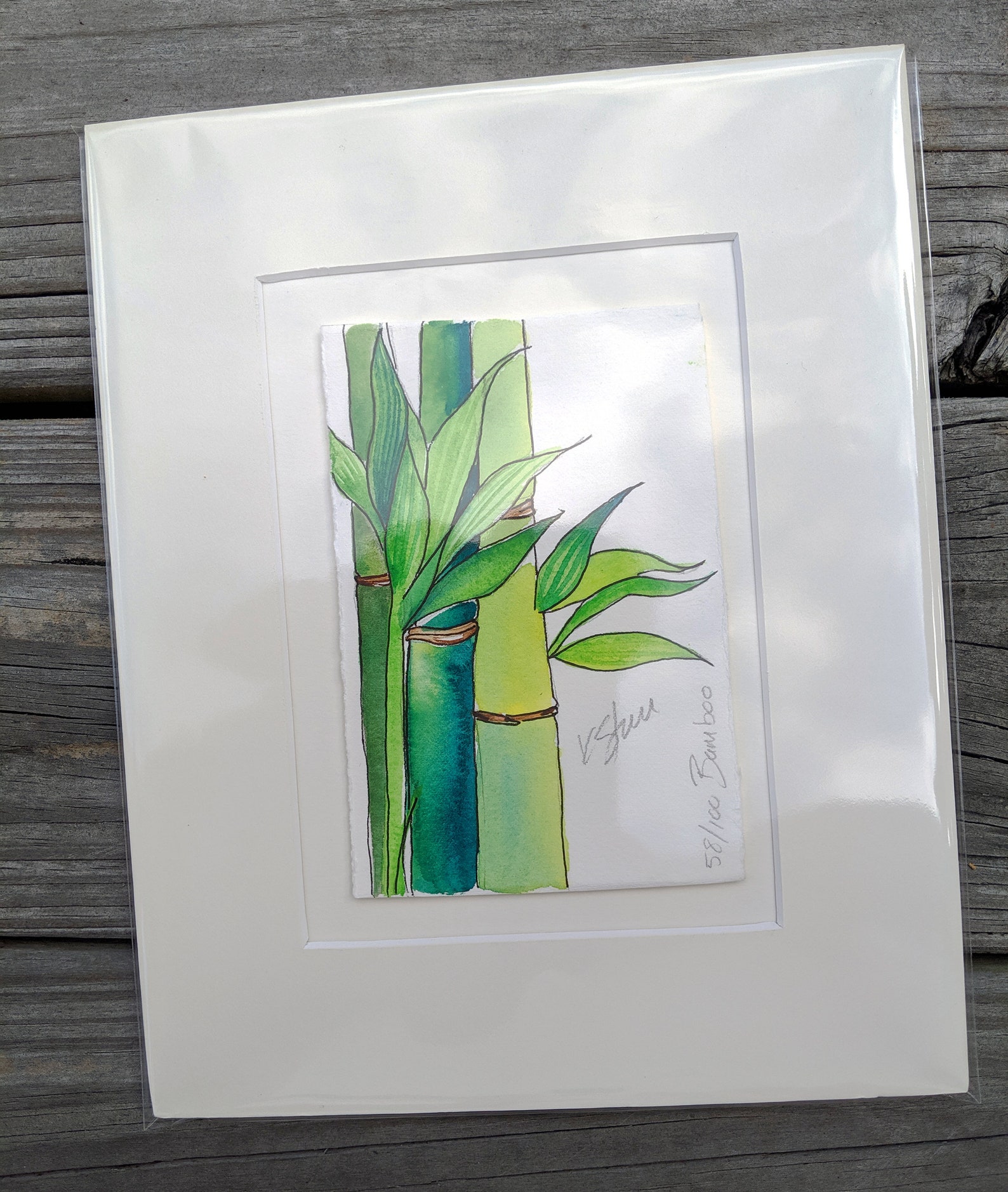 Original Watercolor Painting: Bamboo Plant Painting - Etsy