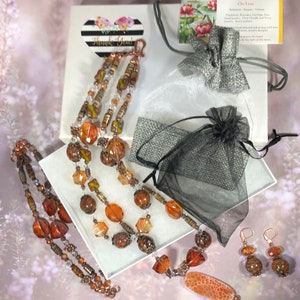 Fire Agate Pendant- Carnelian Necklace Set - Flashy Orange Artisan ...