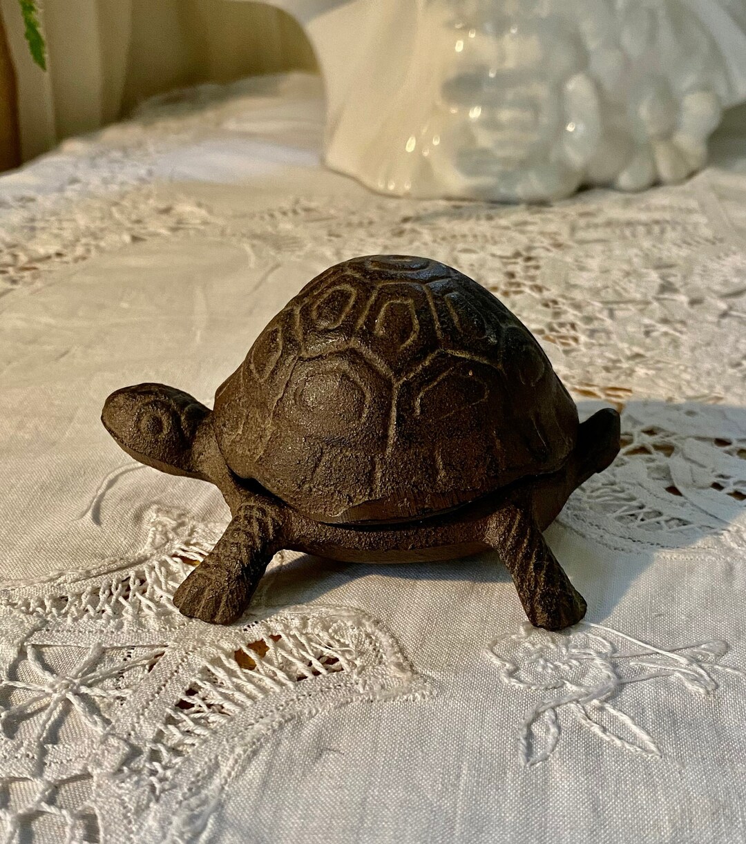 Vintage Cast Iron Tortoise or Turtle Trinket Pot Storage Pot - Etsy