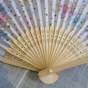 Pretty Chinese Fan With Shining Moons and Stars Design - Etsy