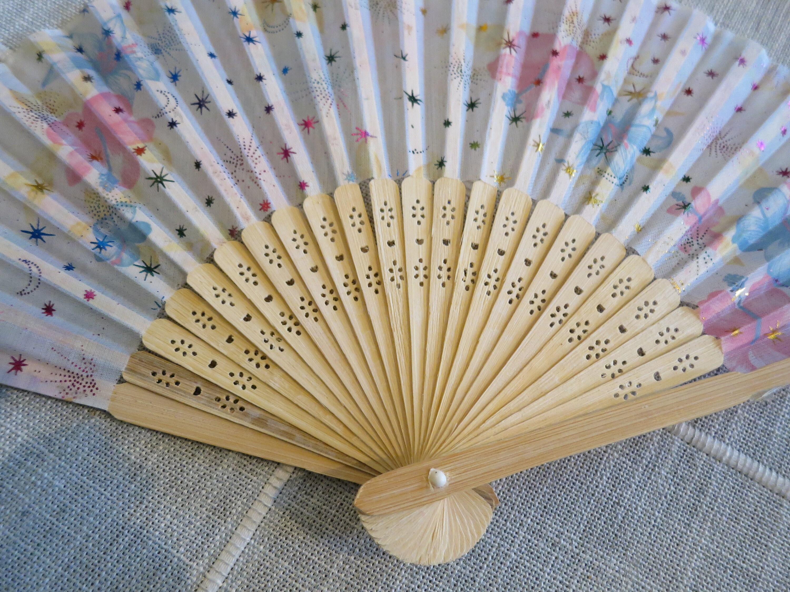 Pretty Chinese Fan With Shining Moons and Stars Design - Etsy