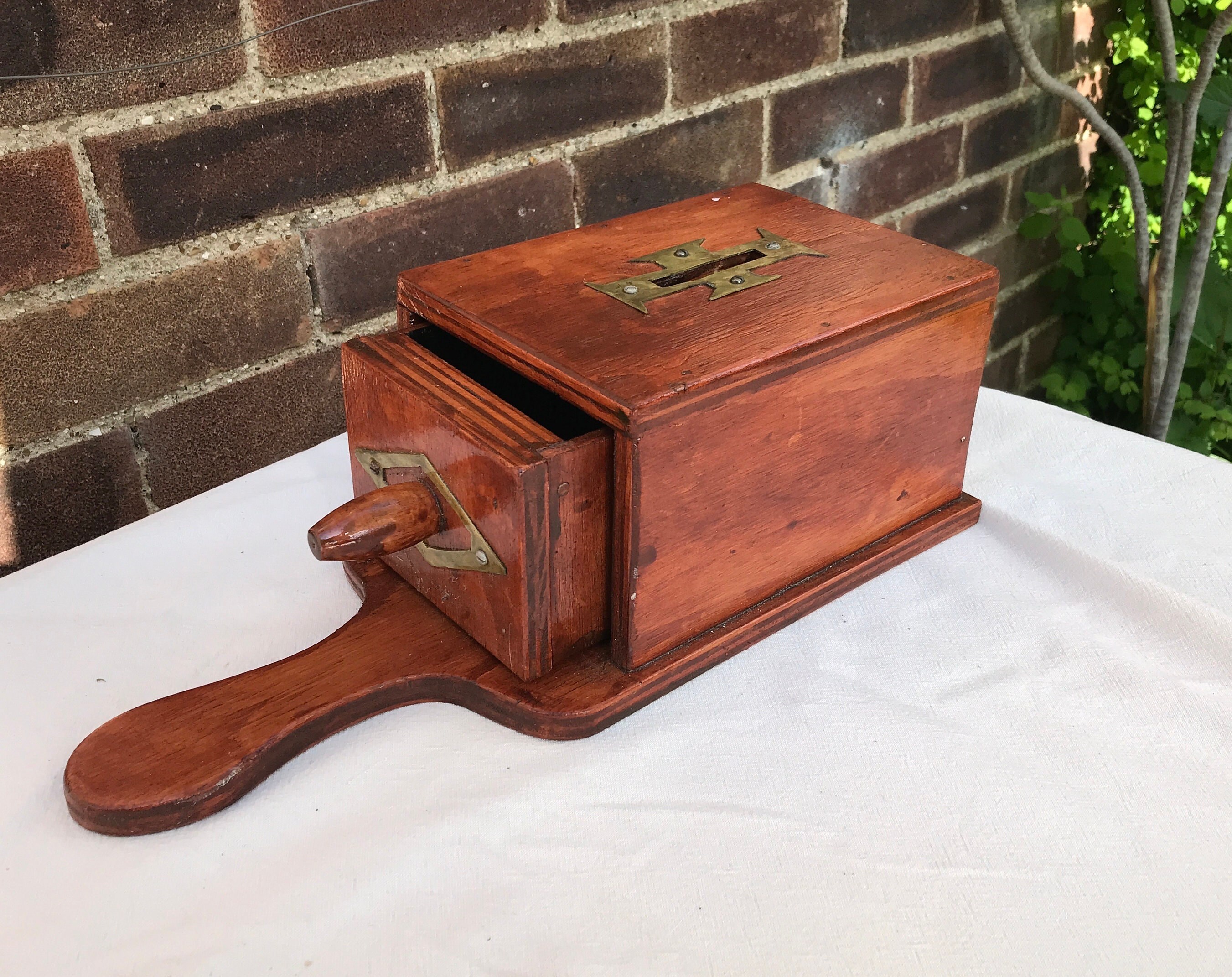 Hand Made English Church Collection Box Wood With Brass - Etsy