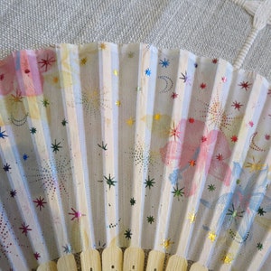Pretty Chinese Fan With Shining Moons and Stars Design - Etsy