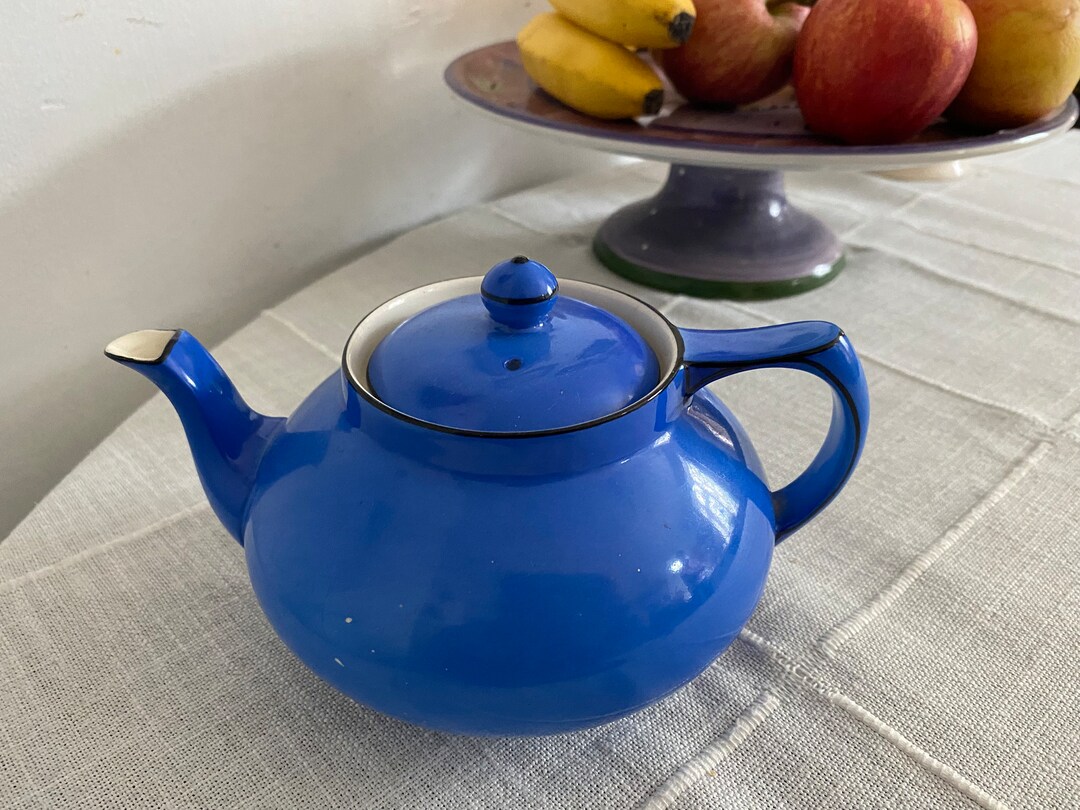 Vintage Art Deco Blue Teapot Crown Ducal Ware Made in England - Etsy