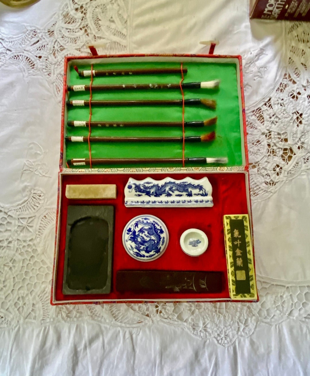 Vintage Oriental Art Set Chinese Calligraphy Gift - Etsy