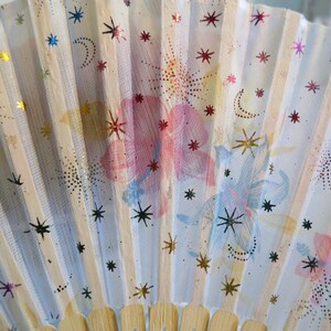 Pretty Chinese Fan With Shining Moons and Stars Design - Etsy