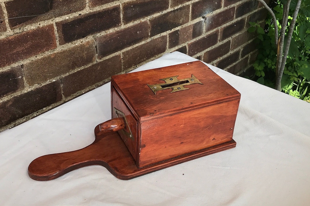 Hand Made English Church Collection Box Wood With Brass - Etsy