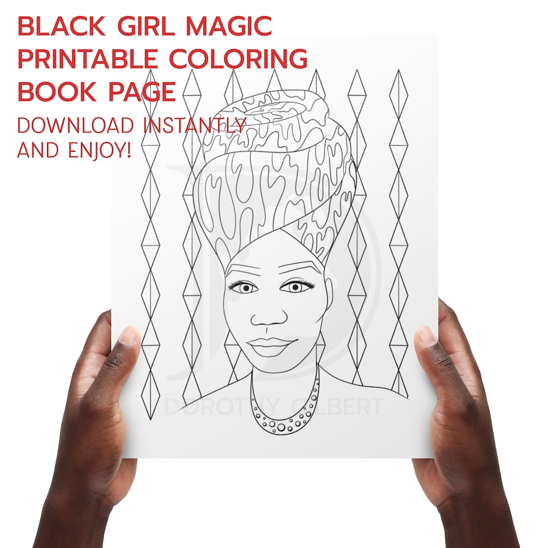 Black Girl Magic Coloring Book Instant Download Printable Coloring Page ...