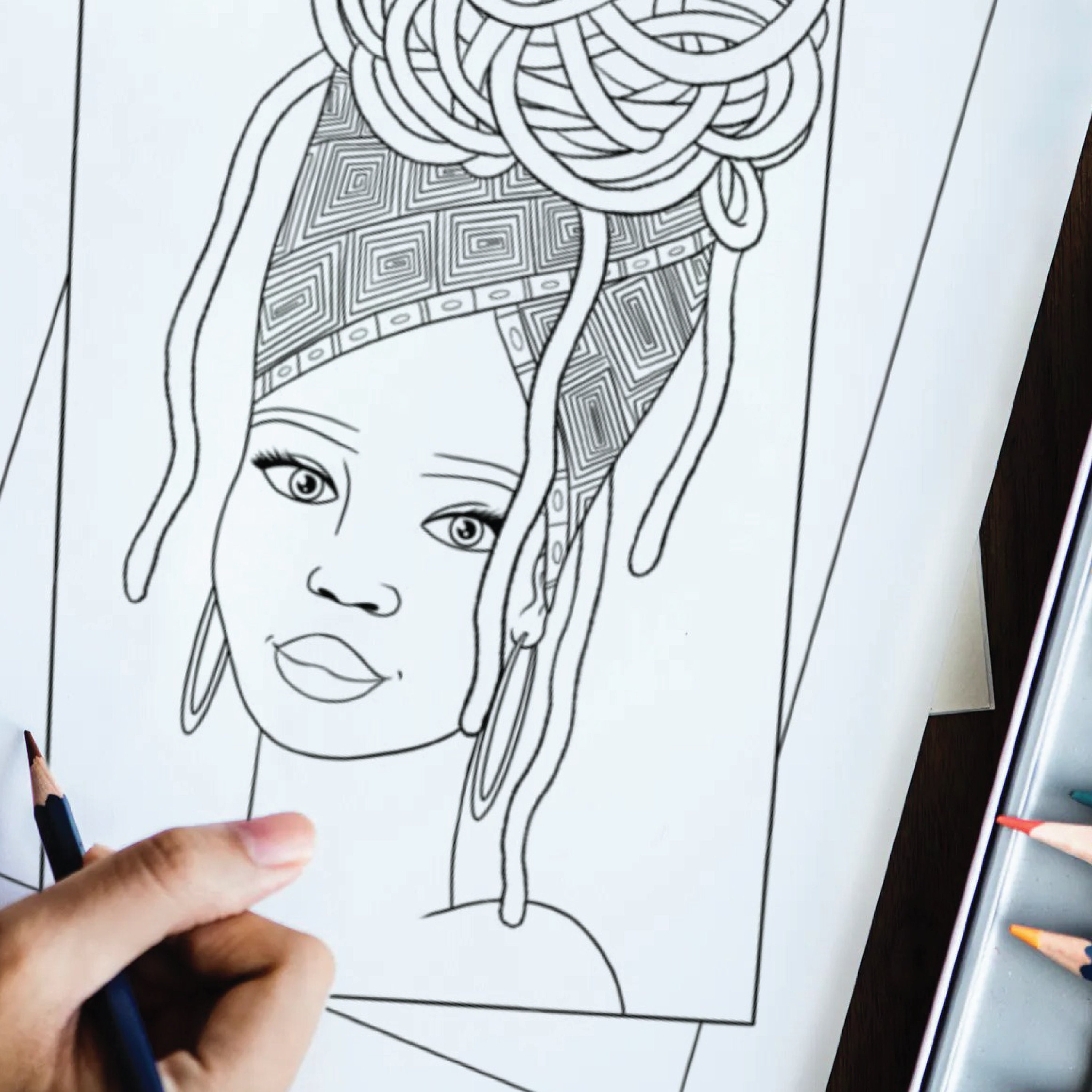 Black Girl Magic Coloring Book Vol 1 Beautiful Portraits Etsy