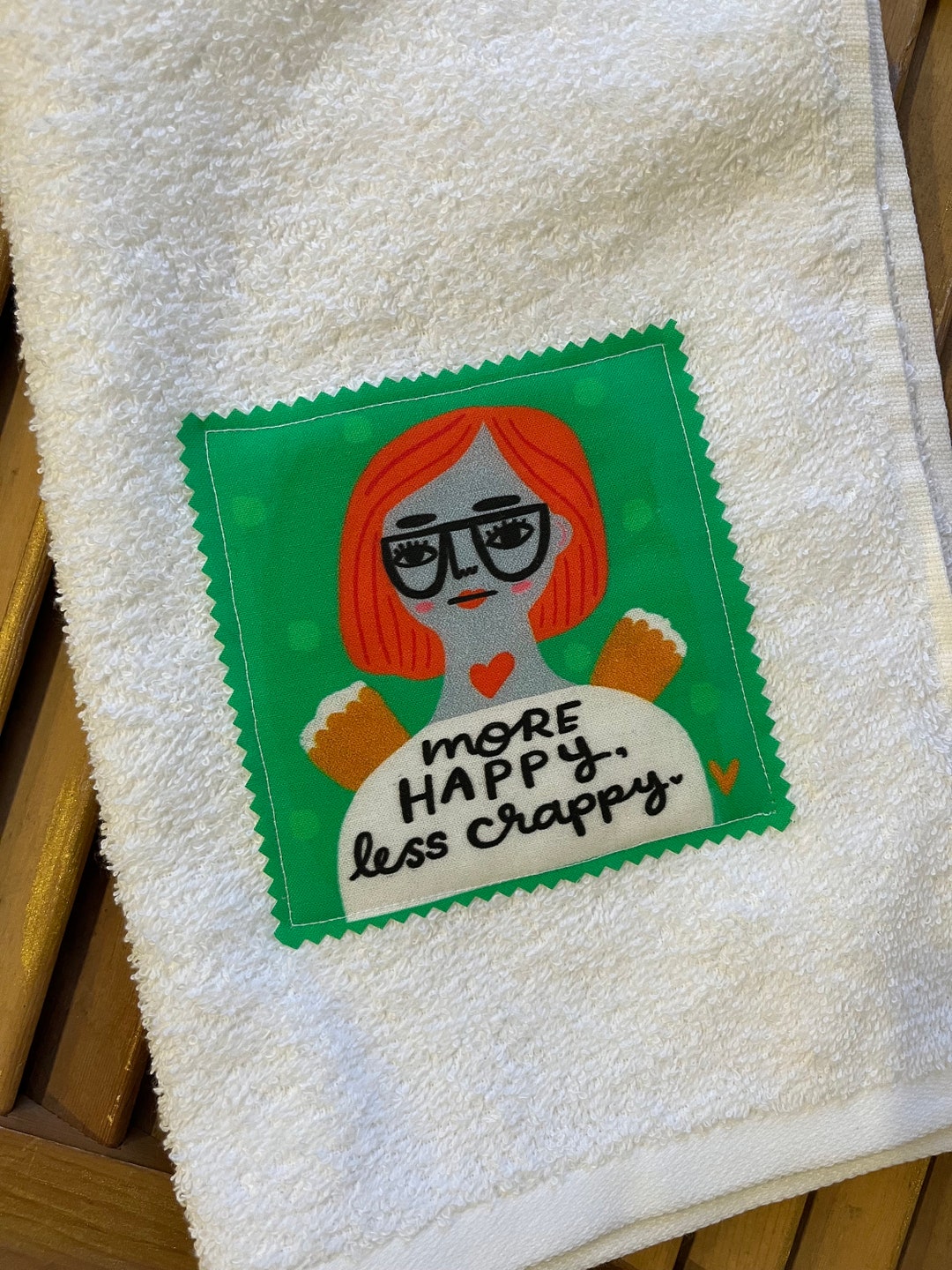Workout/bathroom Towel More Happy Less Crappy - Etsy