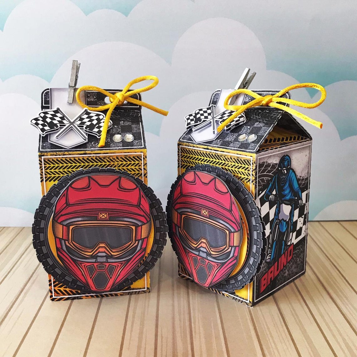 MOTOCROSS PRINTABLE Party Favors Boxes Personalized, Party Supplies ...
