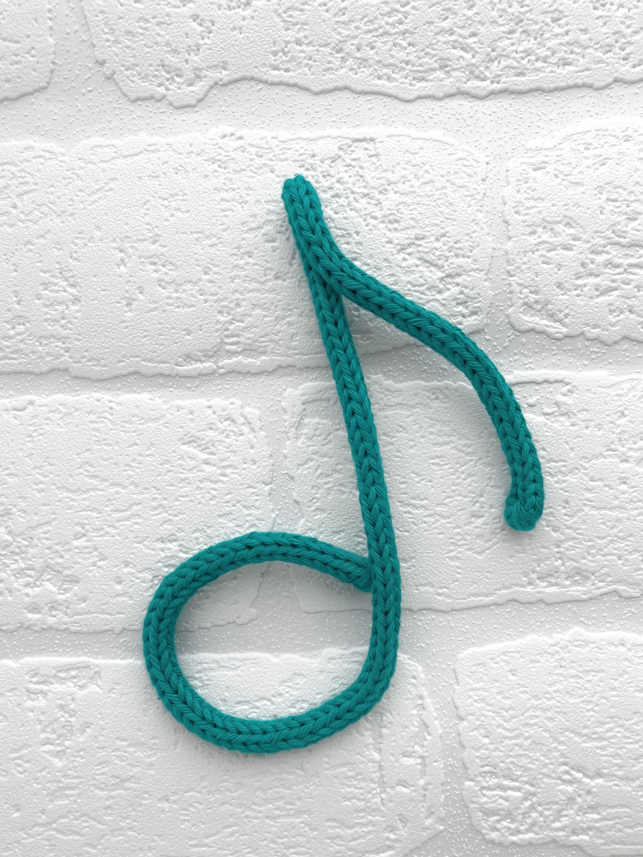 Knitted Wire Musical Notes, Tricotin Wall Decor Hanging, Nursery ...
