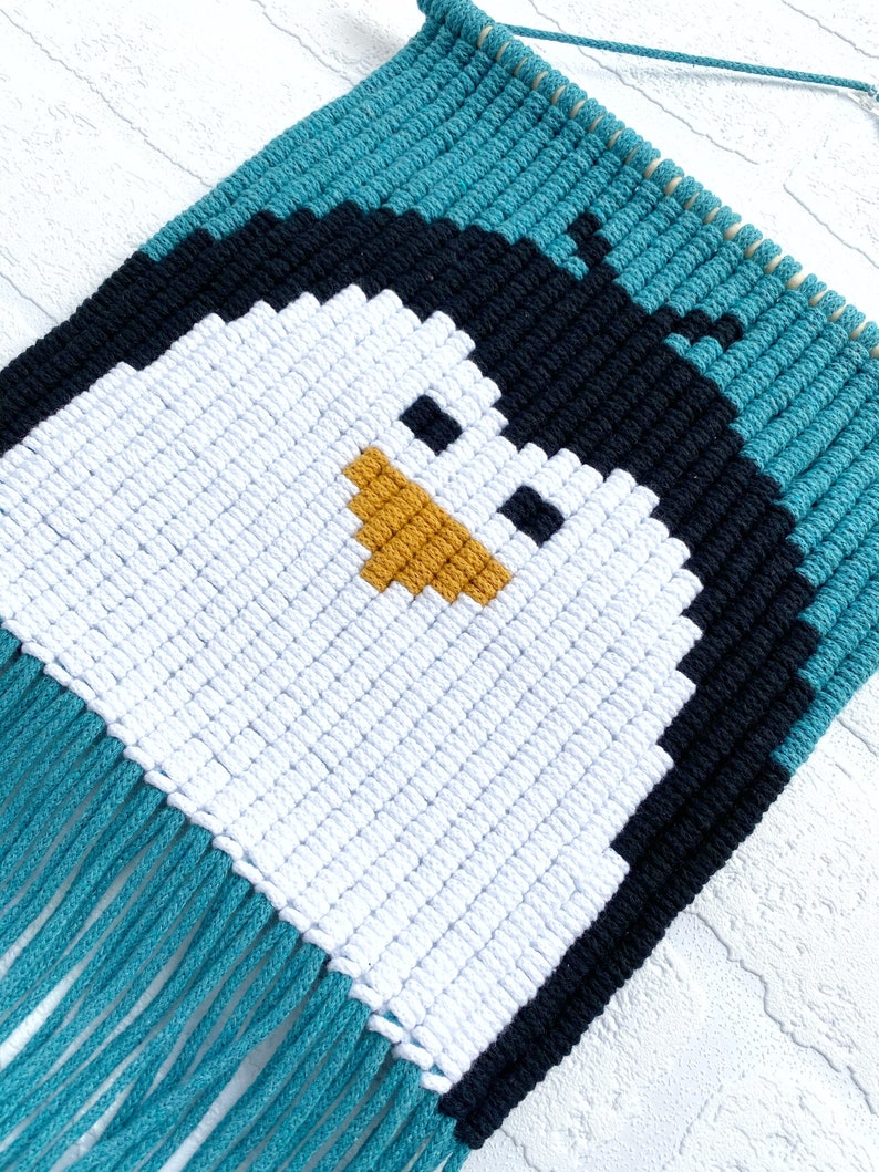 Macrame Boho Penguin Wall Hanging Decor, Kids Room Decoration, Macrame ...