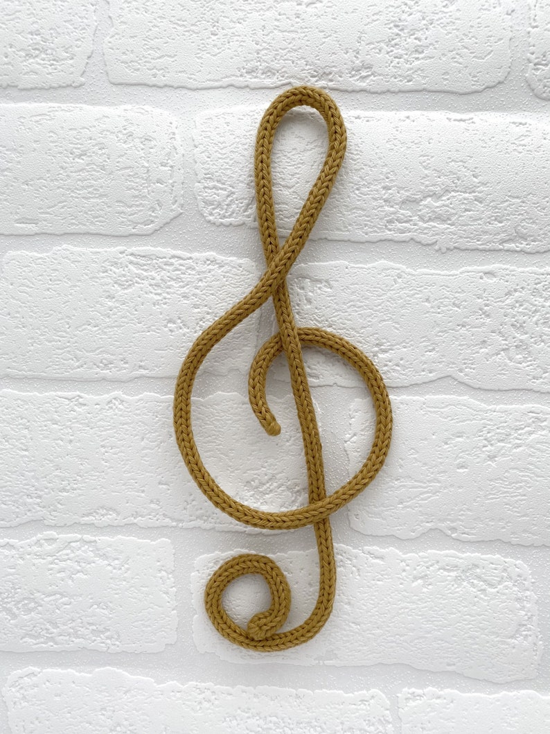 Knitted Wire Musical Notes, Tricotin Wall Decor Hanging, Nursery ...