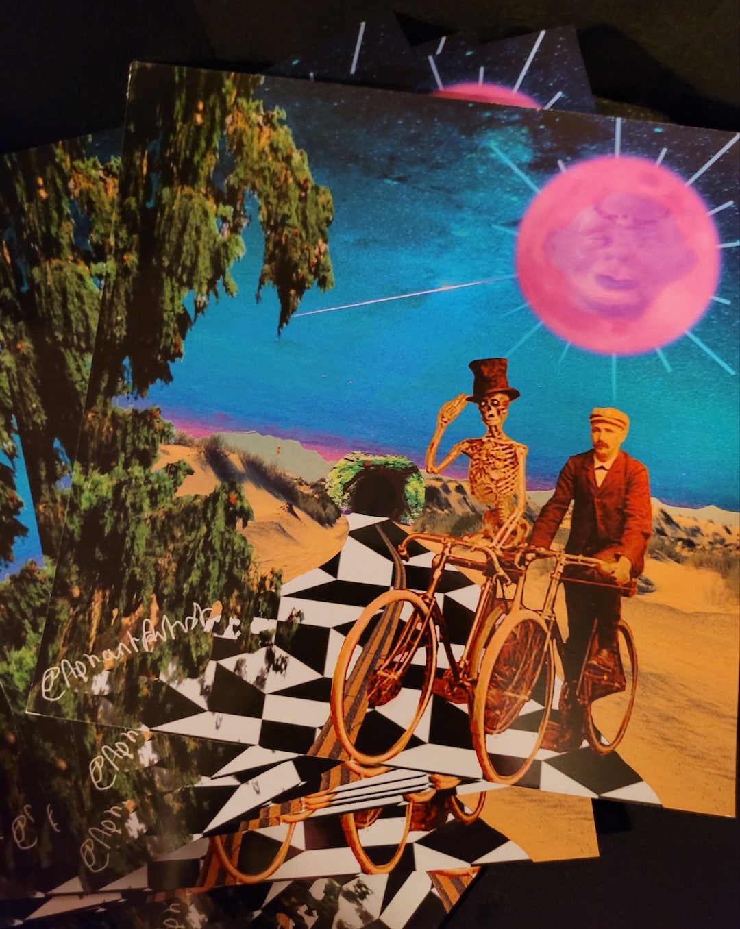 Deathrace - 21x21cm High Gloss Print, Art Print, Wall Art, Skelleton ...