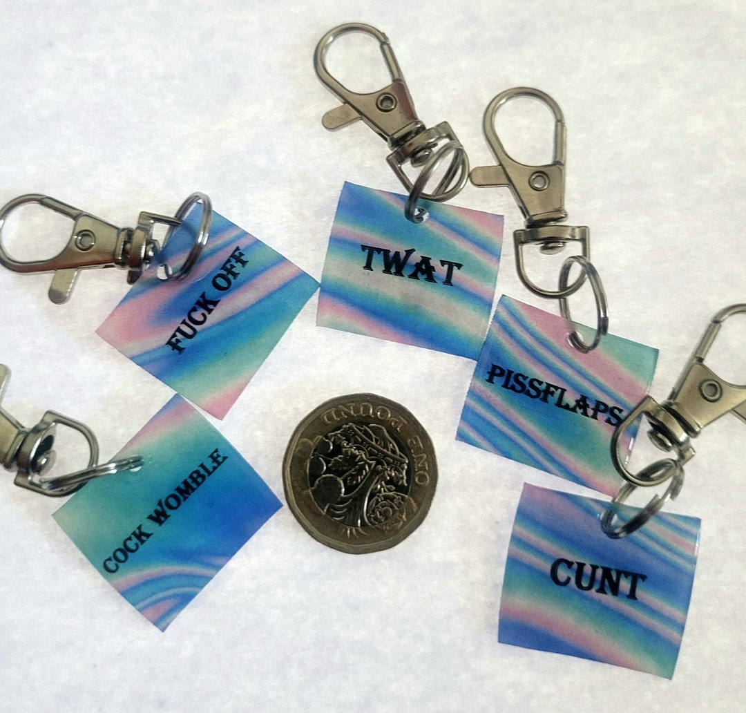 Sweary Keyrings, Rude Words, Insulting Gift, Offensive Key Chain ...