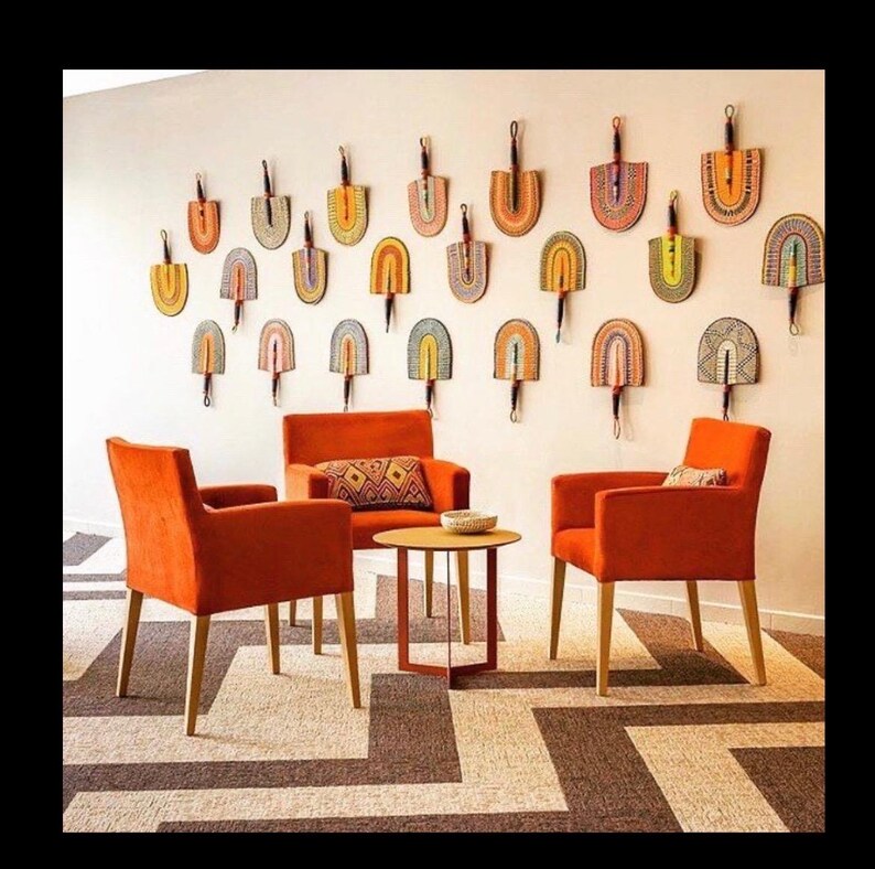 African Fan | Handwoven Fan | Decorative Fan | African Wall Fan | Straw ...