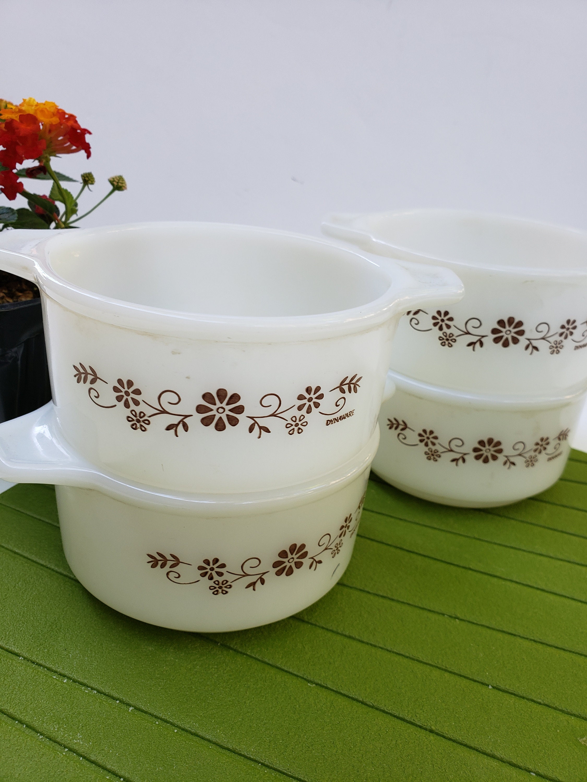 Vintage Kitchen, Set of 4 Dynaware, Pyr-o-rey Casserole Dishes, Dessert ...