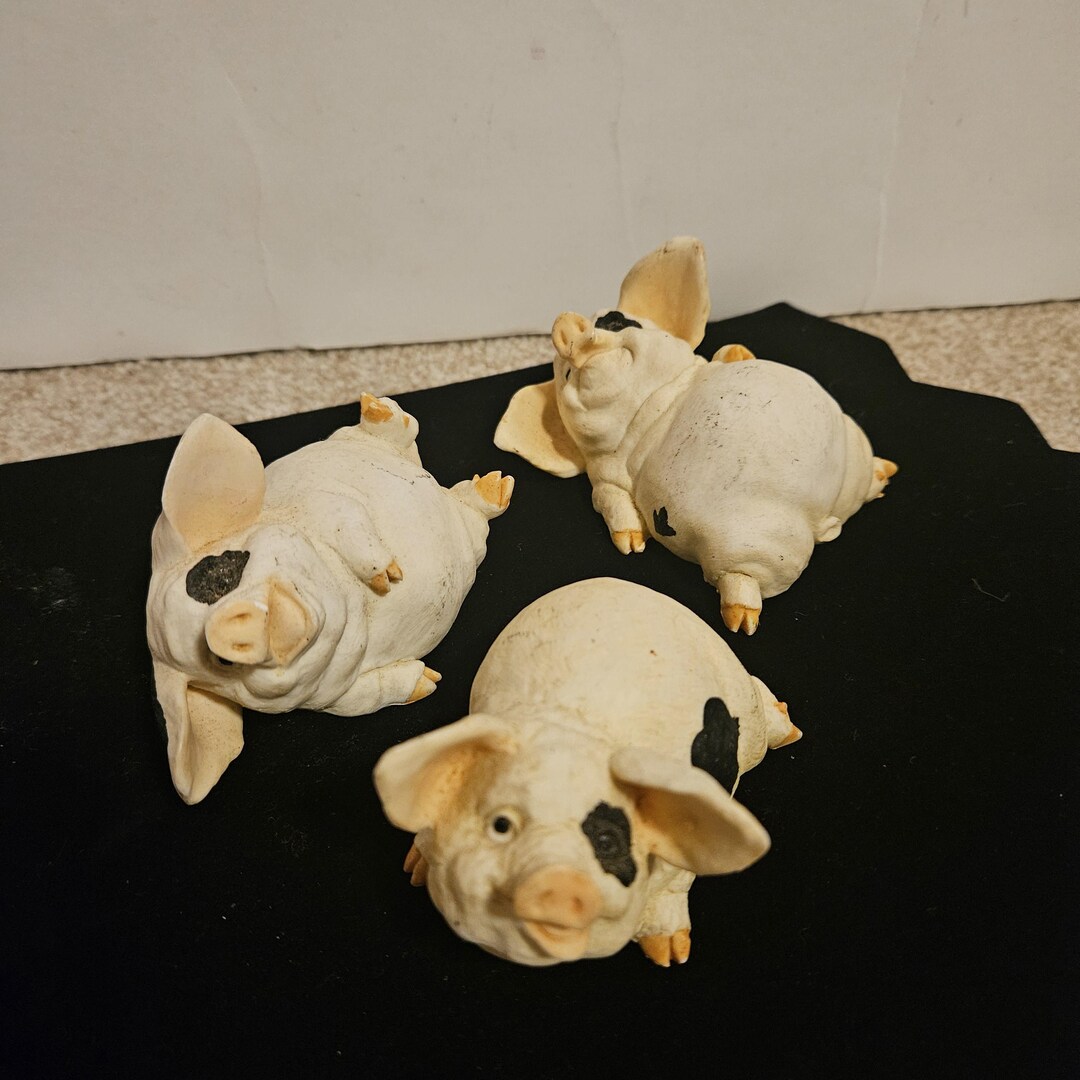 Vintage Set of 3 Ceramic Pigs - Etsy