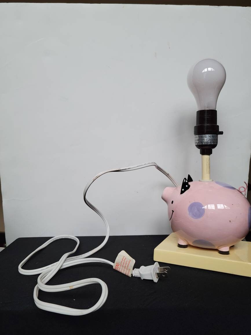 Adorable Pig Lamp Smiling Pig Décor Pink Pig Light Childs - Etsy