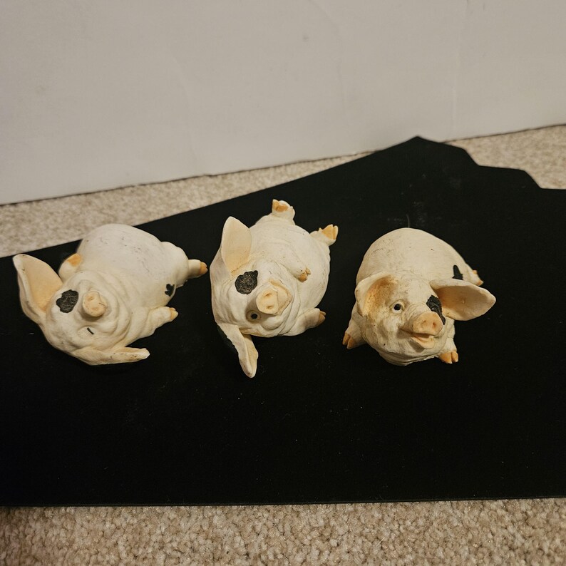 Vintage Set of 3 Ceramic Pigs - Etsy