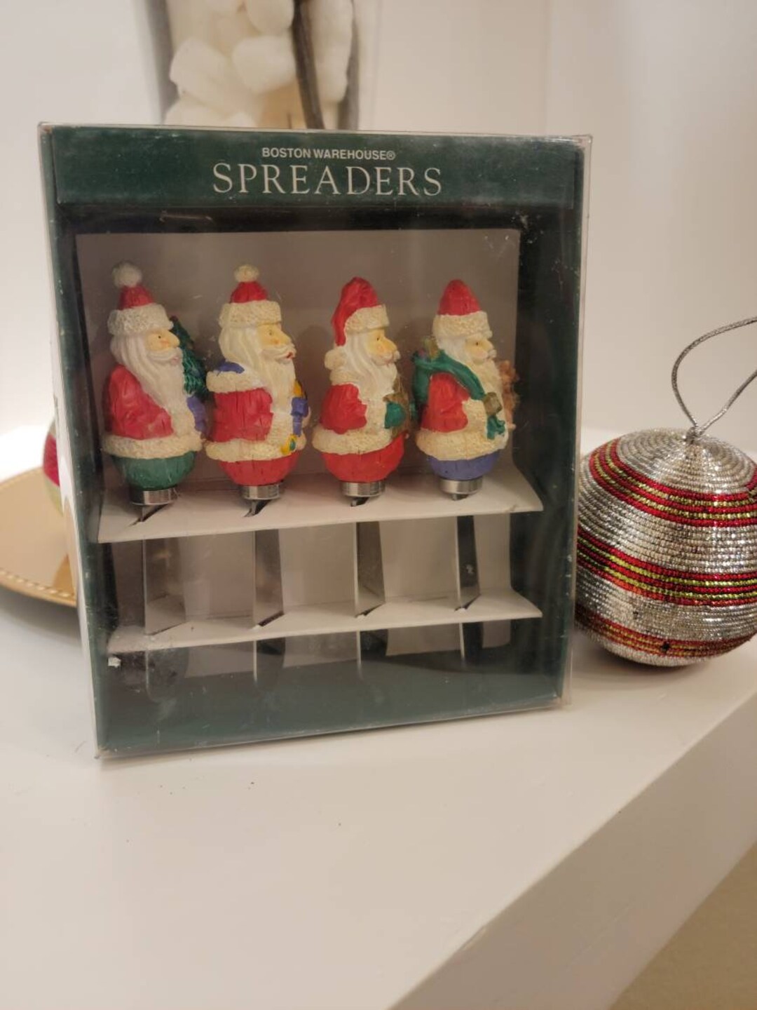 Four Holiday Spreaders, Santa Design Butter, Cheese Knives, Vintage - Etsy